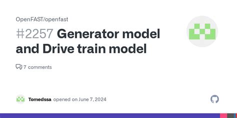 Generator Model And Drive Train Model · Issue 2257 · Openfastopenfast · Github