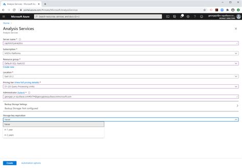 create and connect to azure analysis services instance e squillace