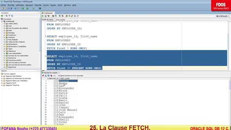 Formation Sur Oracle 12 C 25 La Clause Fetch Youtube