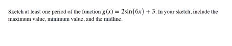 Solved Sketch At Least One Period Of The Function Chegg Com