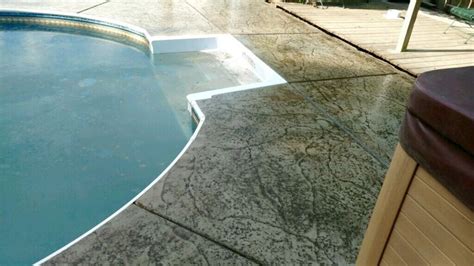 Stamped And Colored Concrete Pool Deck