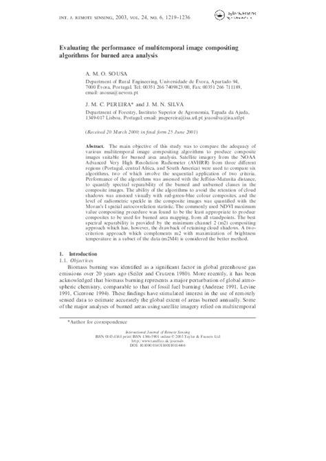 Pdf Evaluating The Performance Of Multitemporal Image Compositing