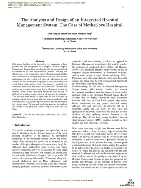 Analysis And Design Of Integrated Hms Pdf Cloud Computing Databases