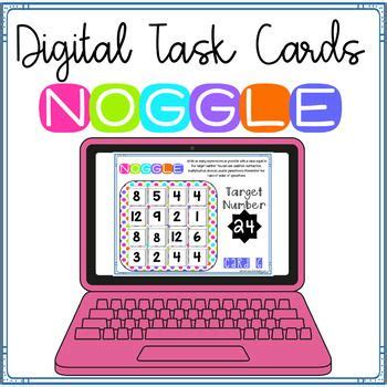 Digital Noggle Task Cards Mind Boggling Math Boggle Math Challenge Math Boggle Math