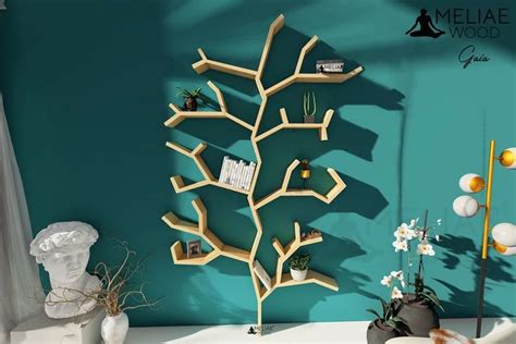 Rustic Tree Branch Bookshelves For Home Decor