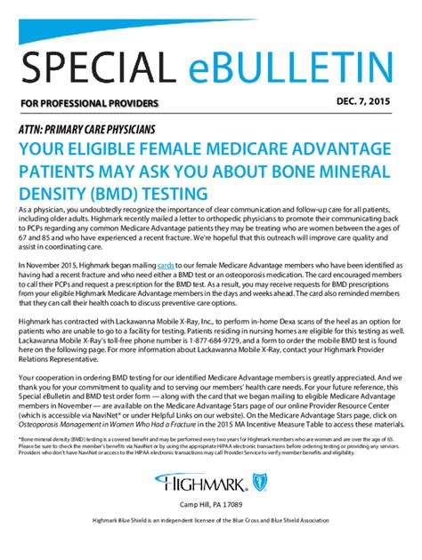 Fillable Online Medicare Bone Density Test Coverage Thyroid Cancer Inspire Fax Email Print