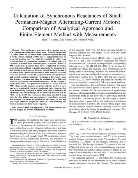 Calculation Of Synchronous Reactances Of Small Permanent Magnet Ac