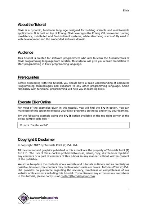 Elixir Tutorial Pdf Free Download