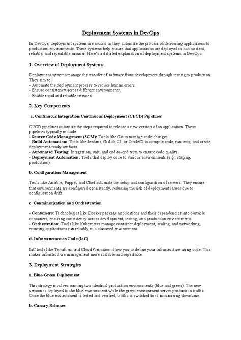 Unit 5 Deployment In Dev Ops Deployment Systems In Devops In Devops Deployment Systems Are