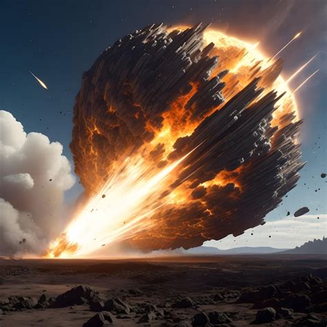 Premium Ai Image A Huge Meteor Explosion In The Lost City