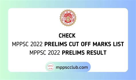 MPPSC Cut Off Marks List MPPSC Result MPPSC