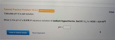 Solved Tutored Practice Problem Calculate PH Of A Chegg Com