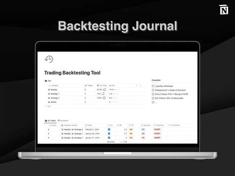 Backtesting Journal Notion Template Etsy