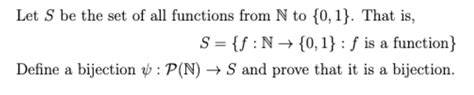 Solved Let S Be The Set Of All Functions From N To Chegg Com