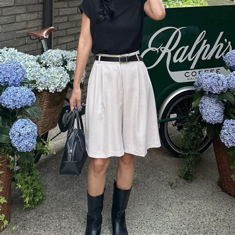 조블리마켓 버뮤다팬츠 5부 핀턱 밴딩 하이웨스트 여름 가을 여성 정장 반바지 구김없는바지