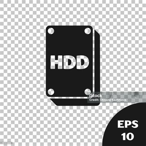 투명 한 배경에 격리 된 검은 하드 디스크 드라이브 Hdd 아이콘 벡터 일러스트레이션 0명에 대한 스톡 벡터 아트 및 기타