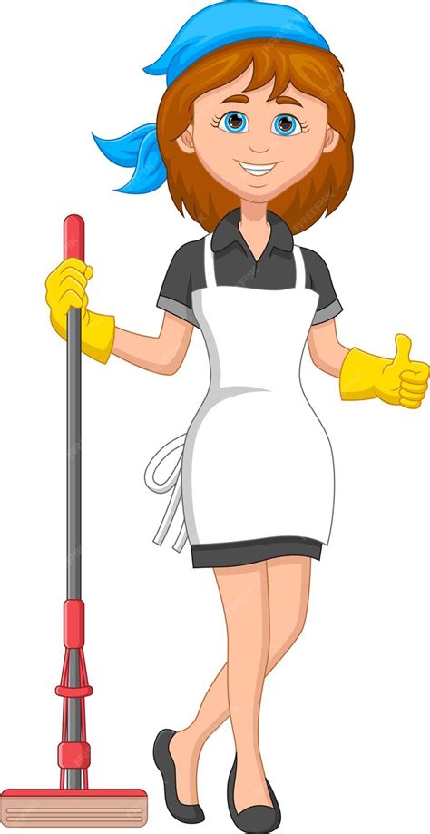 Premium Vector Cartoon Cute Maid Thumbs Up