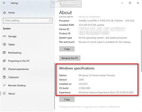 How To Find Your Current Version And Build Of Windows MajorGeeks