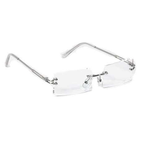 Rectangular Mens Womens Stylish Silver Wire Frame Vintage Luxury Retro Clear Frame Lens Square