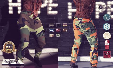 Second Life Marketplace R2a Camo Sweatpants Fatpack