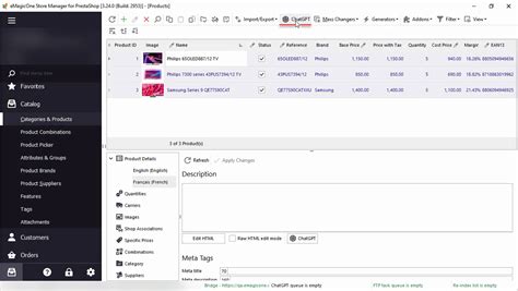 how to translate product description with chatgpt for prestashop store manager for prestashop