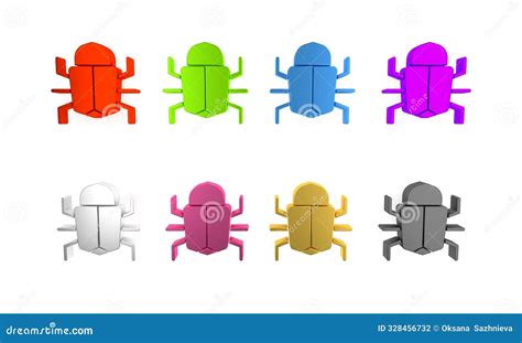 Colorful System Bug Concept Icon Isolated On White Background Code Bug Concept Bug In The