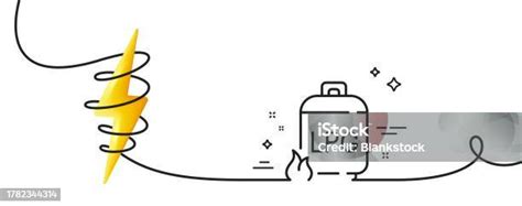 가스 실린더 라인 아이콘입니다 Lpg 연료 용기 표시 컬이 있는 연속 라인 벡터 0명에 대한 스톡 벡터 아트 및 기타 이미지 0명 경첩 고급 Istock