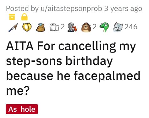 Mother Cancels Stepsons Birthday Party For Facepalming Her Causes Drama DEFUSED