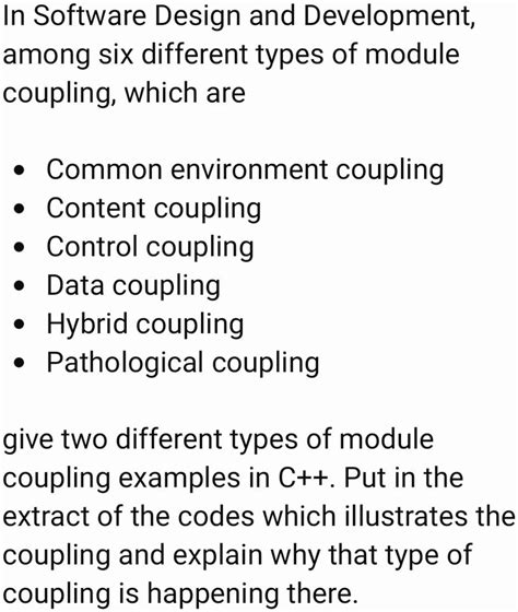 In Software Design And Development Among Six Different Types Of Module