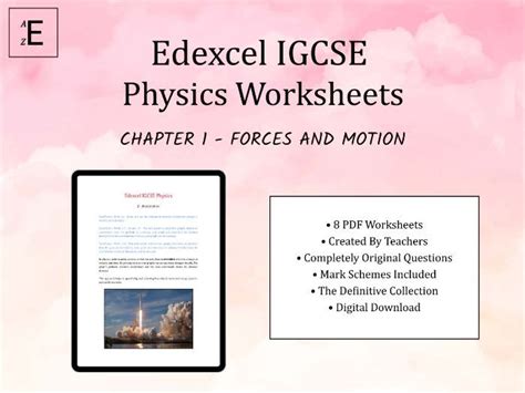 Edexcel Igcse Physics Worksheets Chapter 1 Forces And Motion
