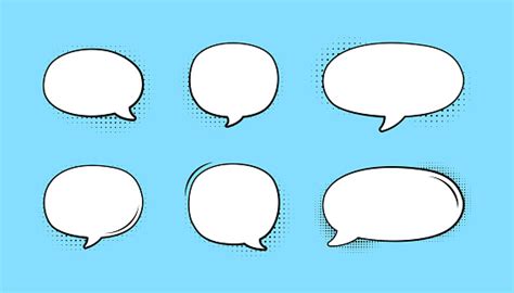 검은색 하프톤 그림자가 설정된 복고풍 빈 말풍선 벡터 일러스트레이션 만화 만화 텍스트 프레임 빈티지 디자인 팝 아트 스타일