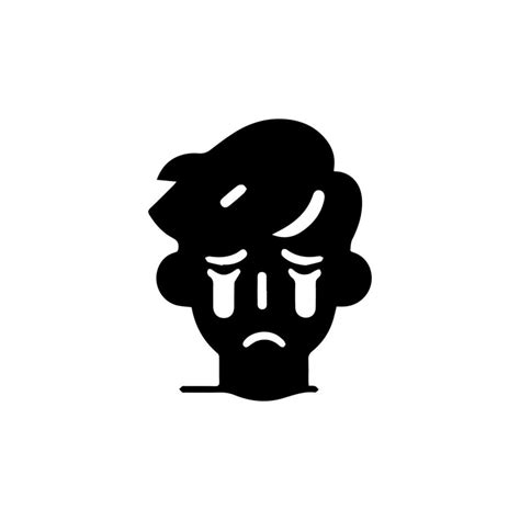 Silhouette Of Very Sad Man Alone On White Background Depressed Young