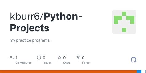 Github Kburr6python Projects My Practice Programs