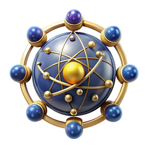 Atomic Structure Elegant 3d Model Of Nucleus And Orbiting Electrons 56547538 Png