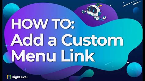 How To Add A Custom Menu Link Youtube