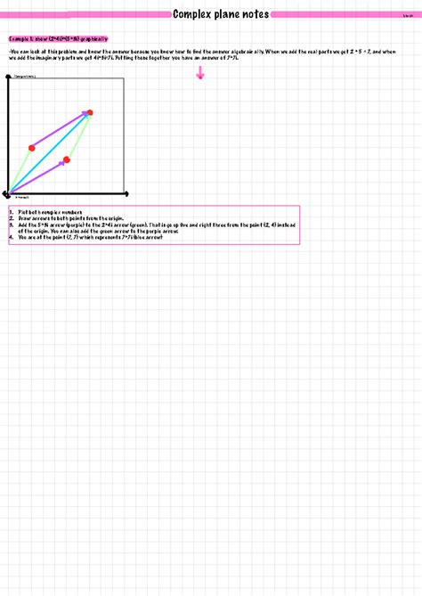 Pre Calc Complex Plane Notes Page 2 Complex Plane Notes Example 1 Show 2 4i 5 3i