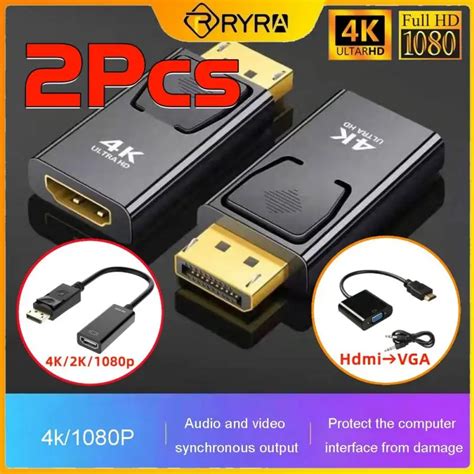 DP Male To Female HDMI Compatible Display Port To HDMI Compatible Adapter VGA Video Audio Cable