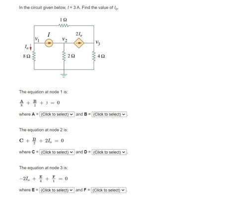 solved in the circuit given below i 3 a find the value