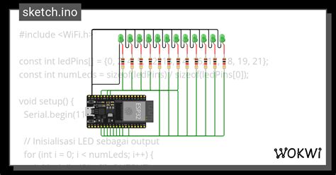 Mod 10 Challange 1 Led Scanner Wifi Wokwi ESP32 STM32 Arduino