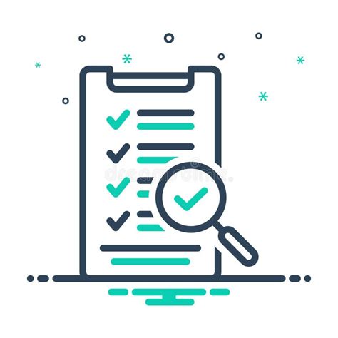 Mix Icon For Audit Inspect And Examine Stock Vector Illustration Of