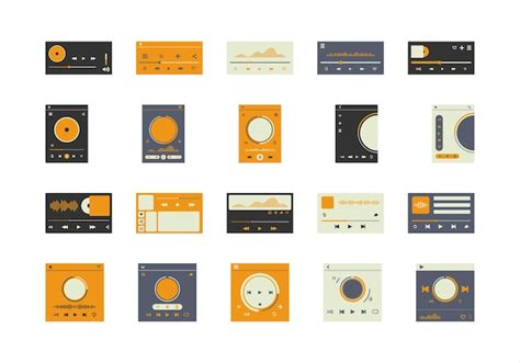 Premium Vector Music Player Ui Interface Shape Set