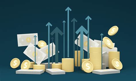 비즈니스 성장 화살표는 파란색의 어두운 배경에 디지털로 표시됩니다 투자 그래프 기술 회로가 성공합니다 금융 데이터 기술 전략 시장 차트 이익 돈과 디지털 코인 3d 렌더링