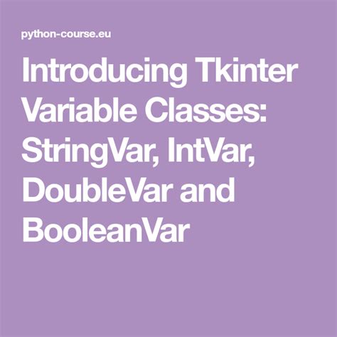 Introducing Tkinter Variable Classes Stringvar Intvar Doublevar And
