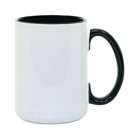 Mugs Mug With Black Handle Focused White Ceramic 15oz Home And Living