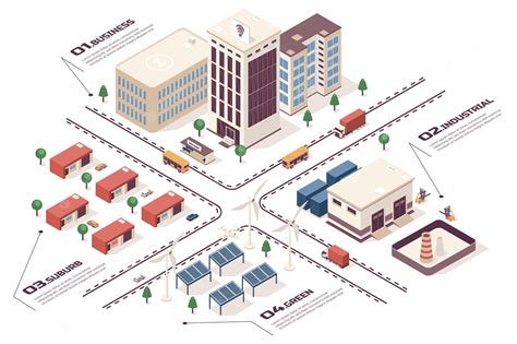 Premium Vector Smart City Concept 3d Isometric Web Infographic Workflow Process Infrastructure
