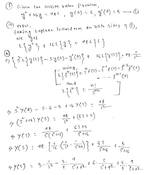 [solved] laplace transforms initial value problems problem 2 1