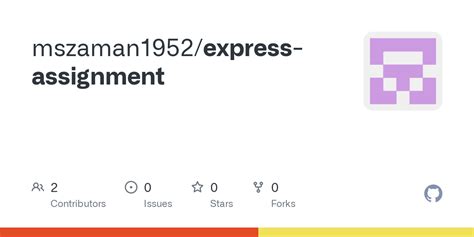 Github Mszaman1952express Assignment