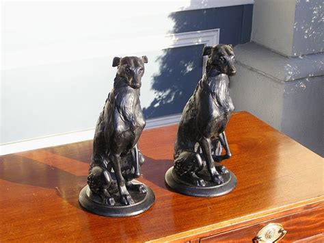 Pair Of American Bronze Dog Sculpures For Sale At 1stdibs