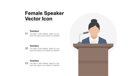 Female Speaker Vector Icon Ppt Powerpoint Presentation Infographics Gallery Pdf