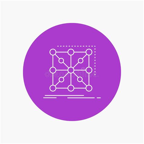 Data Framework App Cluster Complex White Line Icon In Circle